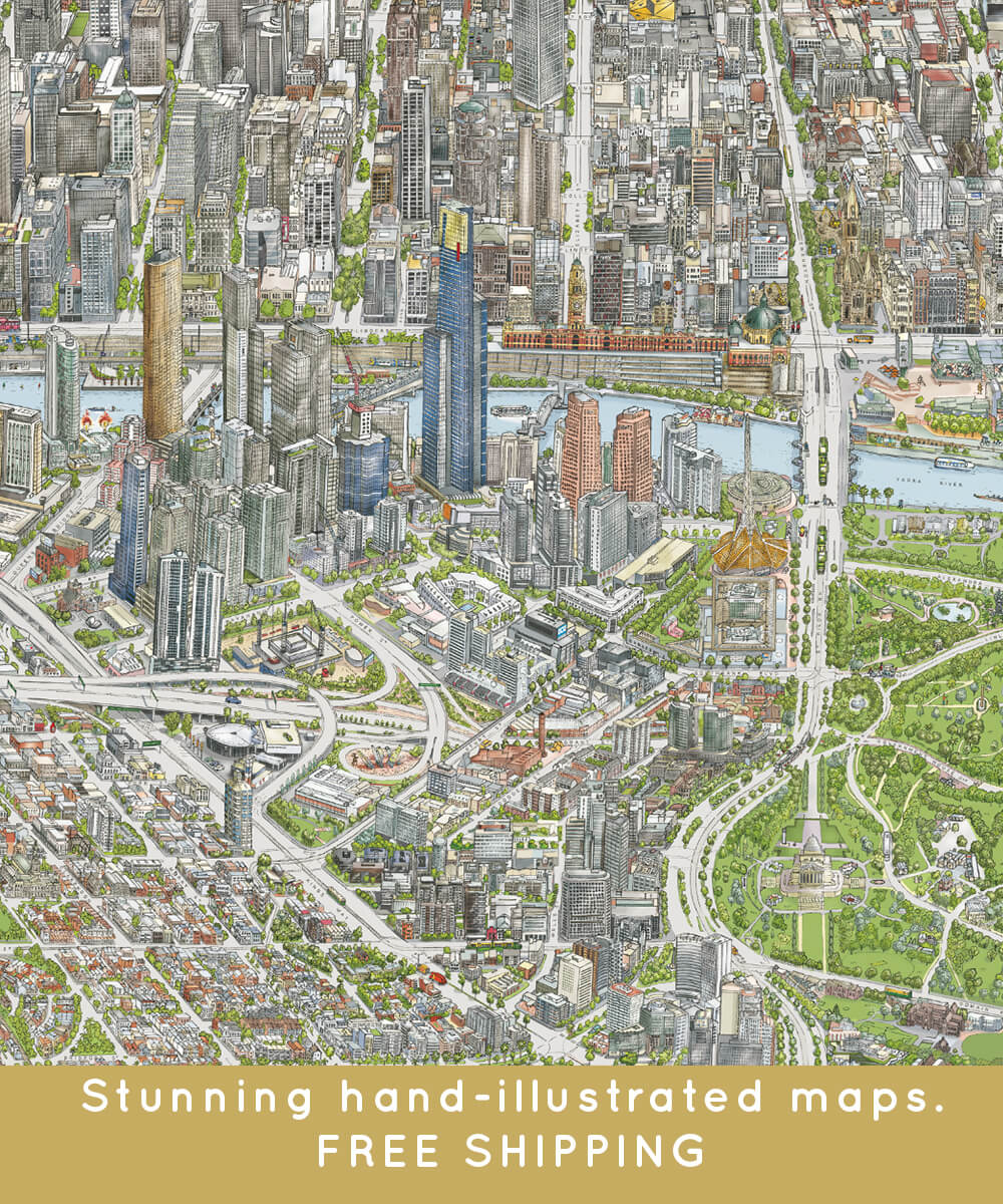 Melbourne Gifts · Map Illustration · The Melbourne Map