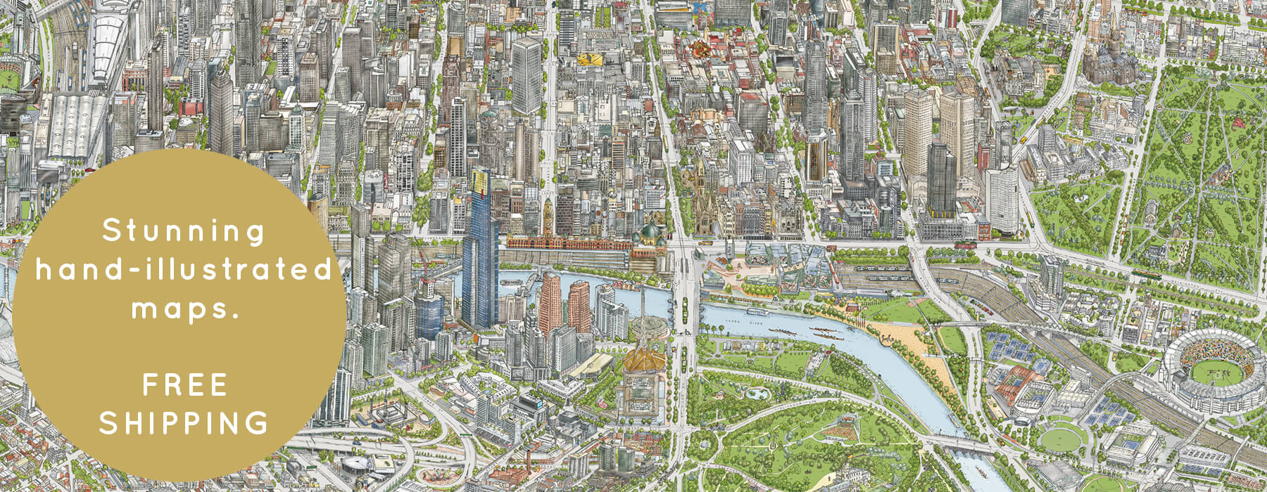 Melbourne Gifts · Map Illustration · The Melbourne Map