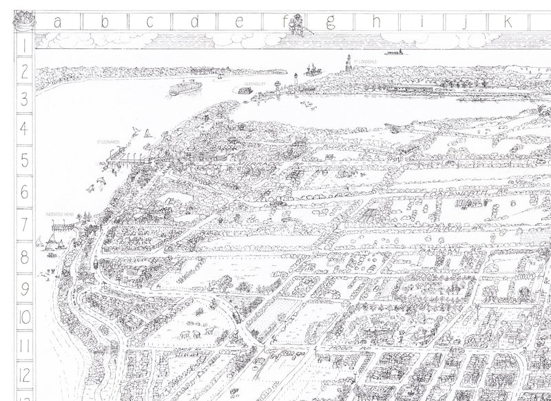 The Portarlington Map - Black & White - The Melbourne Map